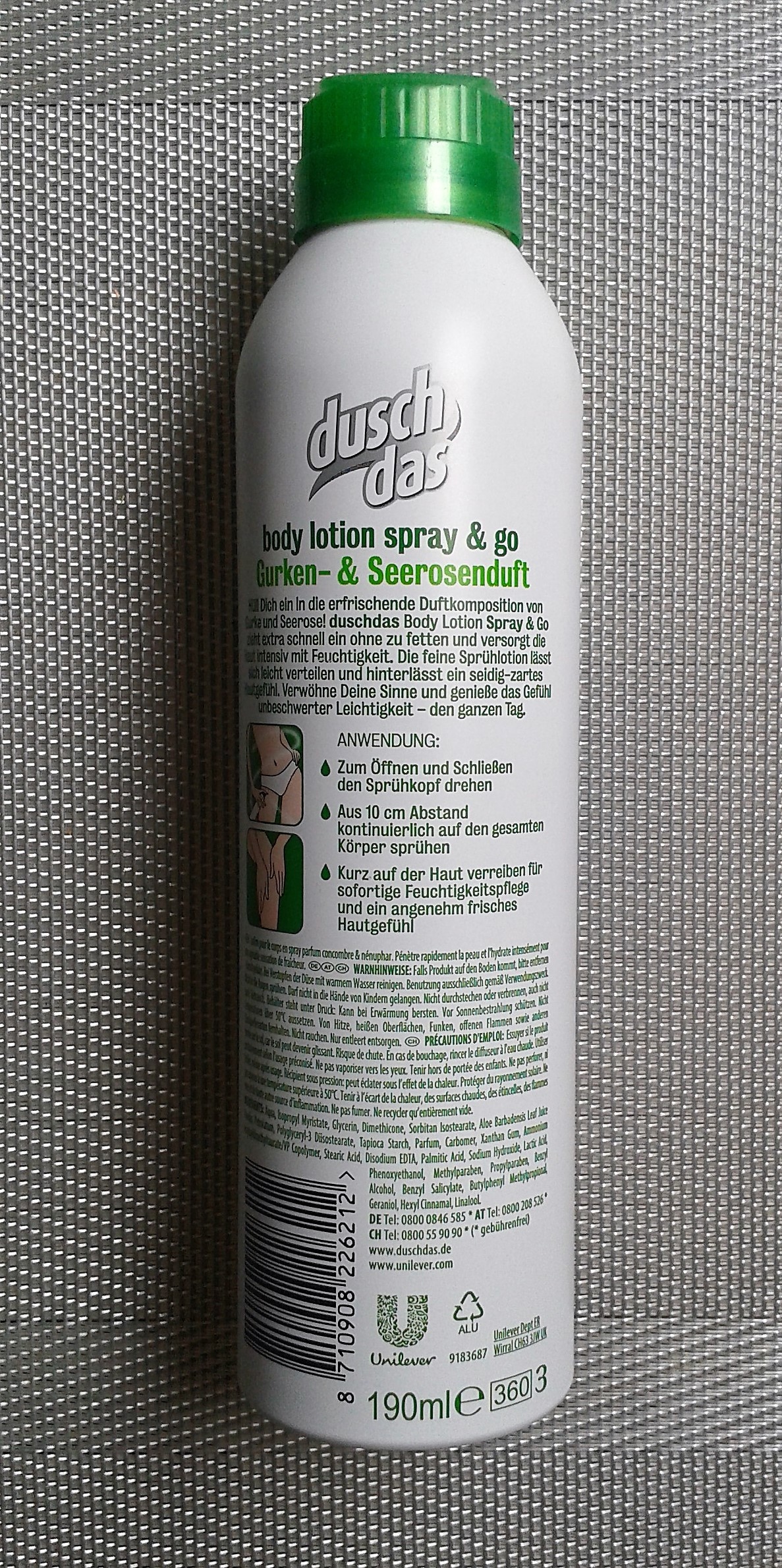 Duschdas Body Lotion Spray Go Gurken Seerosenduft